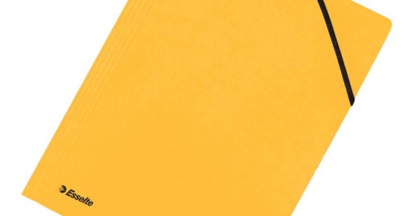 Mapa A4 din Carton cu Elastic Esselte Lux, Galbena, Mapa Carton, Mape ...