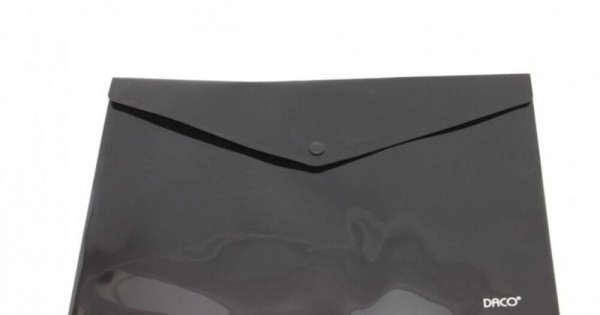 Mapa Plic Plastic A4 DACO, Inchidere cu Capsa, 200 MIC, Negru, Mape din ...
