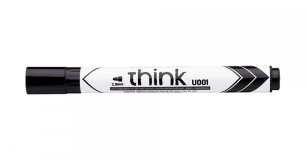 Marker Whiteboard Deli Think, Negru, Varf Rotund 2 mm, Marker Deli ...