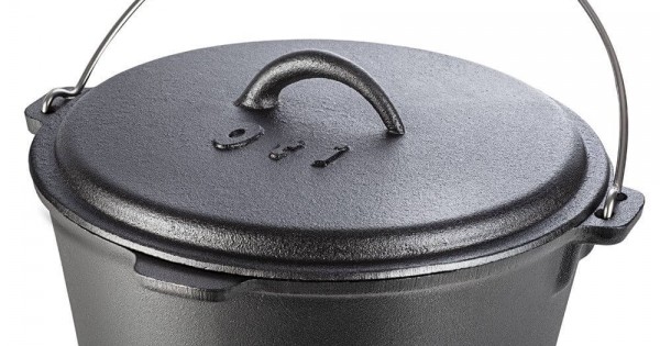 Tuci din Fonta Pura cu Capac, 3.5 Litri, 4.5 Kg, Diametru 25 cm ...